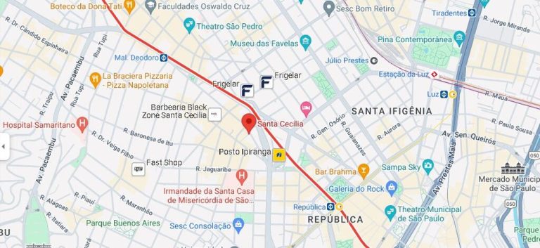 Guia da estação Santa Cecília do Metrô - conexões e atrações